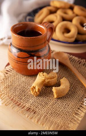 Coricos with Cafe de Olla. Also known as Harinillas de maiz crudo ...