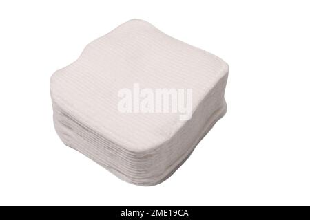 Stack of white cotton sponges isolated on a white background Stock ...