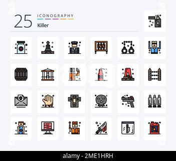 Killer Line Filled Icon Pack 5 Icon Design. crossing. siren. drug ...