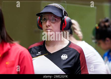 Doreen Vennekamp, of Germany, competes in the women's 25-meter pistol ...