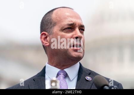 Rep. Bob Good (R-Va.) speaks with reporters outside the U.S. Capitol ...