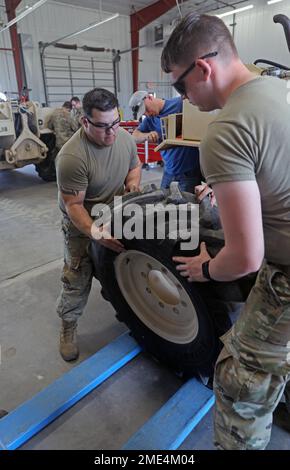 Army Reserve Pfc. Tyler Kirkland assigned to the 390th Engineer Company ...
