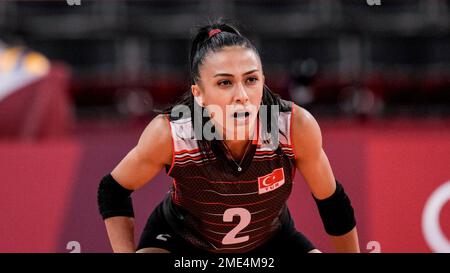 Turkey's Simge Sebnem Akoz during the women's volleyball quarterfinal ...