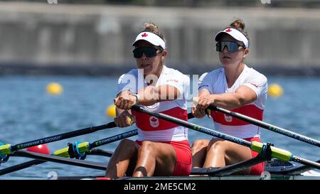 Jessica Sevick and Gabrielle Smith, of Canada, competes in the women's ...