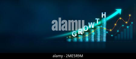 Columns of coins. Business marketing finance concept, business ...