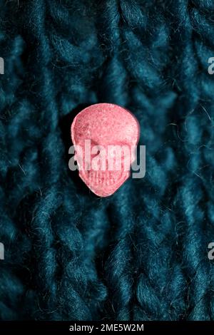 Purple skulls world's strongest ecstasy pills with mdma close up ...