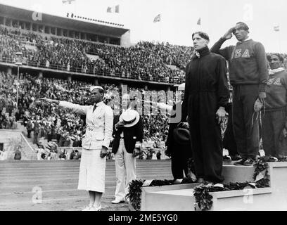 American gold medalist Jesse Owens during the Olympic Games in Berlin ...