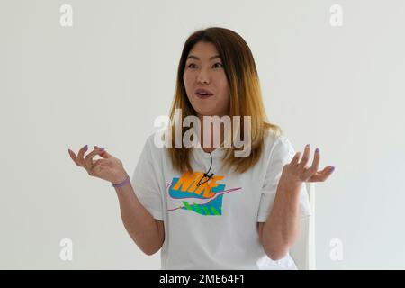 WBA woman super featherweight champion Choi Hyunmi fixes her makeup ...