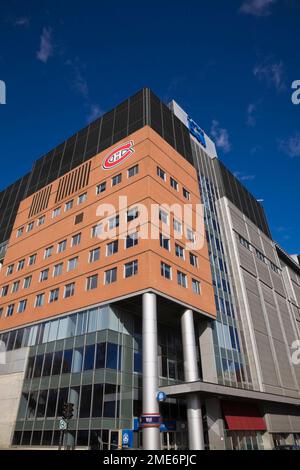 Bell Centre building with Montreal Canadiens Hockey team logo, Montreal ...