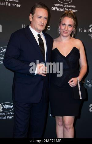 Benoit Magimel and Margot Pelletier pose for photographers upon arrival ...