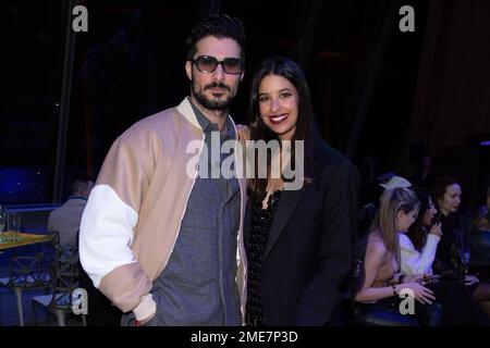 Ali Suna and Alia Chergui attending the Chmps Parisse Haute Couture ...