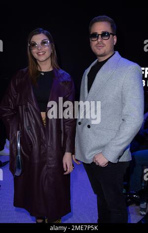 Alice Totino attending the Chmps Parisse Haute Couture Spring Summer ...