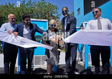 Timothy Cawley, president of Con Edison, speaks during an opening ...