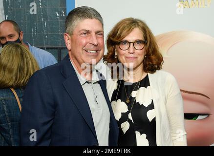 Dreamworks Animation president Margie Cohn poses with her husband Peter ...