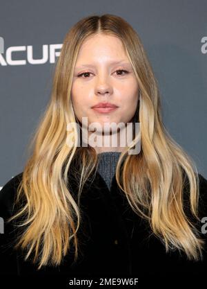 Mia Goth arriving to the “Infinity Pool” premiere during the 2023 Sundance Film Festival held at ...