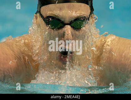 Finlay Knox of Canada swims in the Men's 200 meters individual medley ...