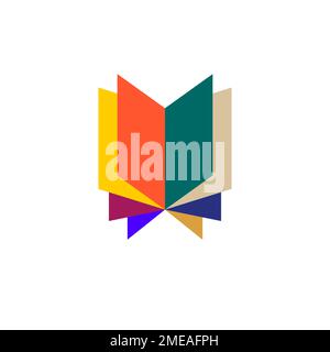 Book pages fan icon. Flat vector illustration isolated on white ...
