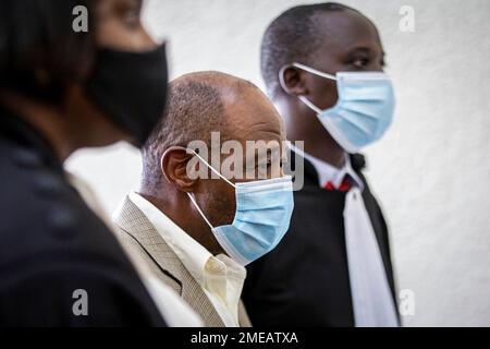 Paul Rusesabagina, center, who inspired the film "Hotel Rwanda" and is ...