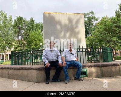 Santa Fe Plaza obelisk, the Soldiers' Monument honoring men who fought ...