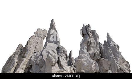 3D illustration spiky rocks Isolated on white background Stock Photo ...