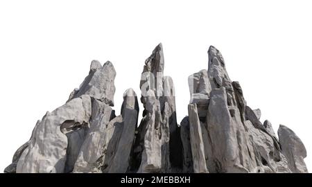 3D illustration spiky rocks Isolated on white background Stock Photo ...