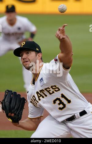 Pittsburgh Pirates starter Tyler Anderson pitches against the Miami ...