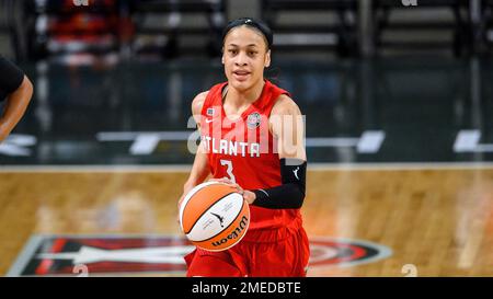Atlanta Dream guard Chennedy Carter (3) in action during a WNBA ...