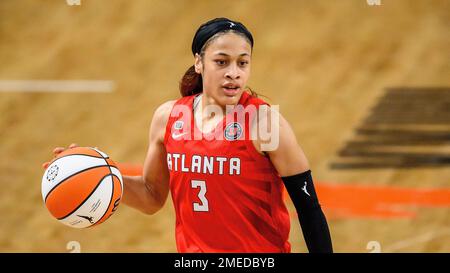 Atlanta Dream guard Chennedy Carter (3) in action during a WNBA ...