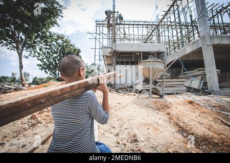 Children are forced to work construction., Violence children and ...