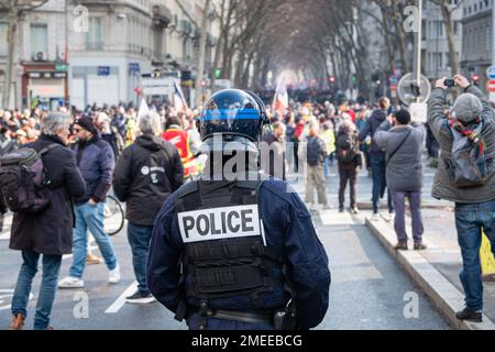 France, Lyon, 2023-01-19. Demonstration against the government's ...