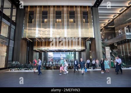 Wynyard railway train station and Brookfield Place in Sydney city ...