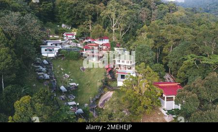 Perak, Malaysia - Oct 19, 2022 An aerial view of the Kuak Hill Resort ...