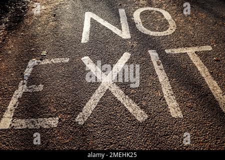No exit road marking Stock Photo - Alamy