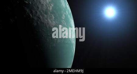 Exoplanet Kepler 22b in the outer space with solar atmosphere Stock ...