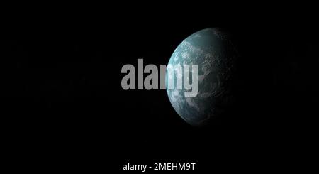 Hypothetical exoplanet Kepler 22b orbiting in the outer space Stock ...