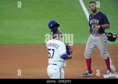 Boston Red Sox's Joely Rodriguez winds up for a pitch to a New York ...
