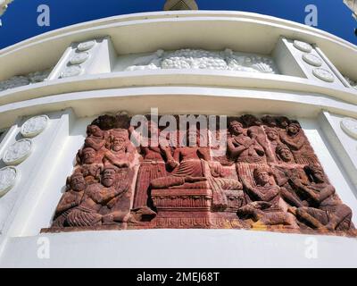An exterior view of Shanti Stupa of Dhauligiri in Dhauli, India on a ...