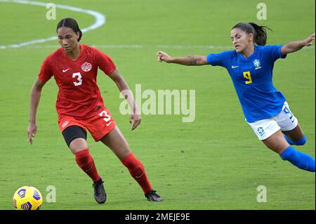 Canada defender Jade Rose (3) controls a ball during the first half of ...