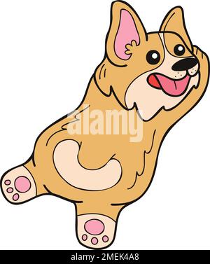 Cute cartoon corgi puppy sleeping with text Nap Time. Adorable sleeping ...