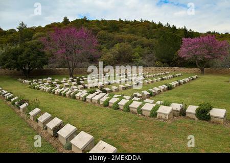 The Shrapnel Valley Cemetery on April 18, 2014 at the Gallipoli Peninsula, Turkey. T Stock Photo ...