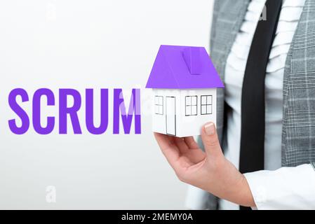 Writing displaying text Scrum. Word Written on handwriting as distinct from print written ...