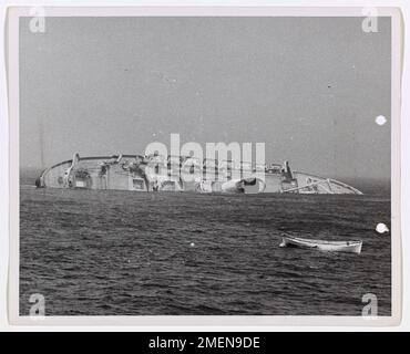 The SS Stockholm, after its collision with the Andrea Doria, is seen in ...