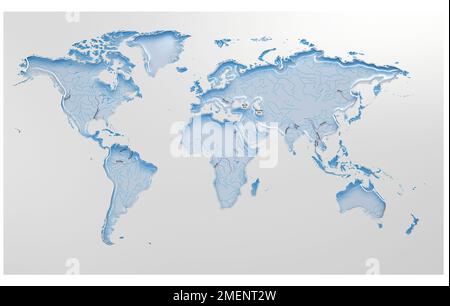 Map of rivers around the world Stock Photo - Alamy