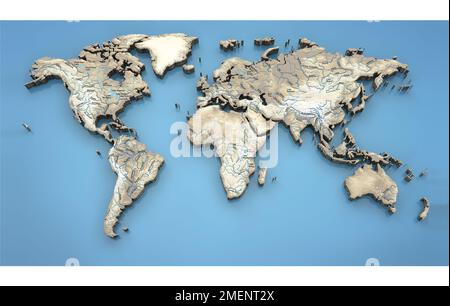 Map of rivers around the world Stock Photo - Alamy