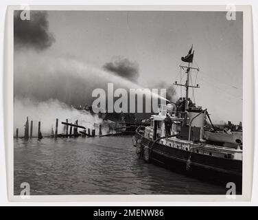 Dock Fires. This image depicts dock fires in the warehouse area Stock ...