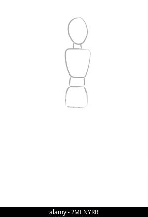 Step 4 how to draw a person in proportion Stock Photo - Alamy