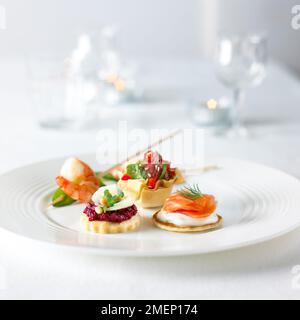 Selection of various canape Stock Photo - Alamy