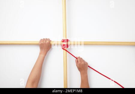 Square Lashing, Used to lash together two poles crossing at right angles, Step 9 (hitch Stock ...