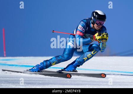 Jack Smith skis during a downhill training run at the U.S. Alpine ...