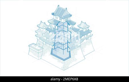 Japanese Castle Plan Stock Photo - Alamy
